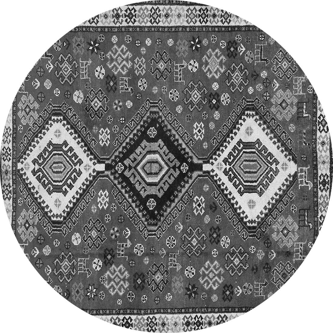 Ahgly Company Indoor Round Persian Gray Traditional Area Rugs, 5' Round ...