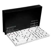 Classic Dominoes Set - Double Six with Raised Dots, Heavy-Duty White ...
