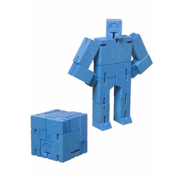 Cubebot Micro - Wooden Puzzle Robot Toy Blue - Walmart.com - Walmart.com