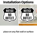Notice No Outlet 12 inch X 12 inch Shield Shaped Heavy Duty 3.2 mil ...