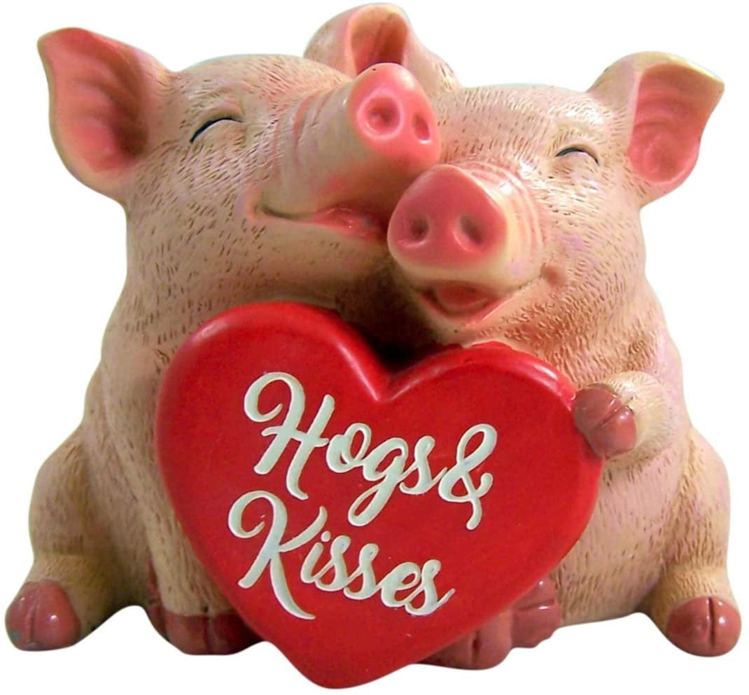 Hogs and Kisses Two Pigs Funny Ffycintic Valentines Day Figurine, 6 ...