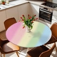 Candy Rainbow Round Fitted Tablecloth Stripes Elastic Table Cloth ...