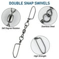 Dr.Fish 30 Pack Double Snap Swivels, High Strength Crane Swivels Coastlock Snaps Stainless Rust ...