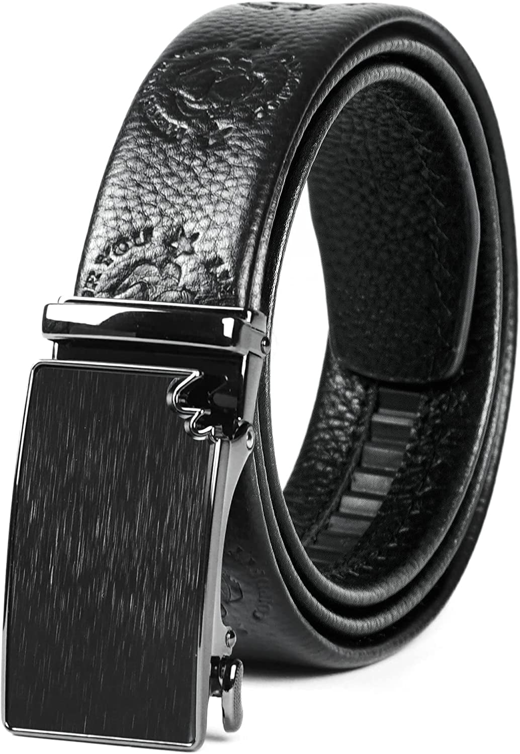 Genuine Leather Dress Belts For Men Ratchet Belt Adjustable Automatic ...