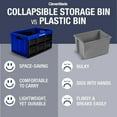 Collapsible Storage Bins - Tan 3 Pack 62L - Stackable Containers Heavy ...