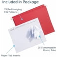 25 Red Hanging File Folders Letter Size – Durable 11pt Paper, Plastic ...