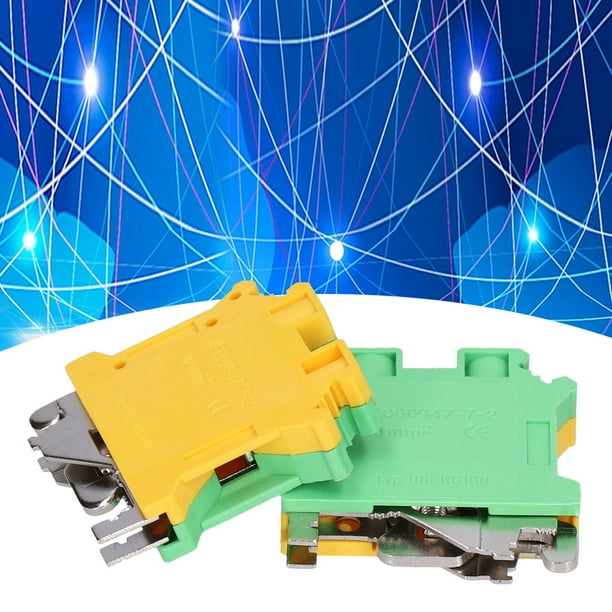 DIN Rail Mount Terminal, Conductivity 50Pcs 2 Channel Terminals Block ...