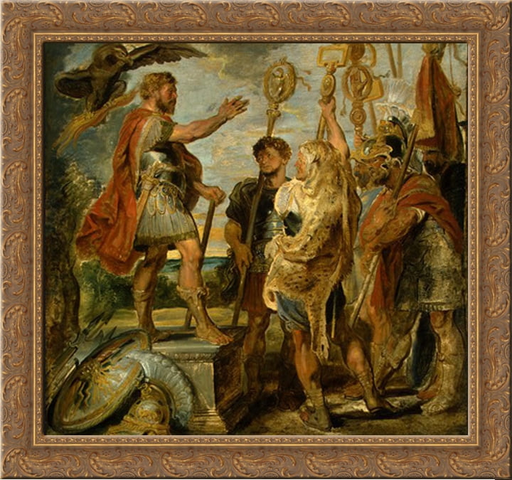 Decius Mus Addressing the Legions 24x20 Gold Ornate Wood Framed Canvas ...