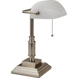 Lorell 15" Classic Banker's Lamp, Silver - Walmart.com