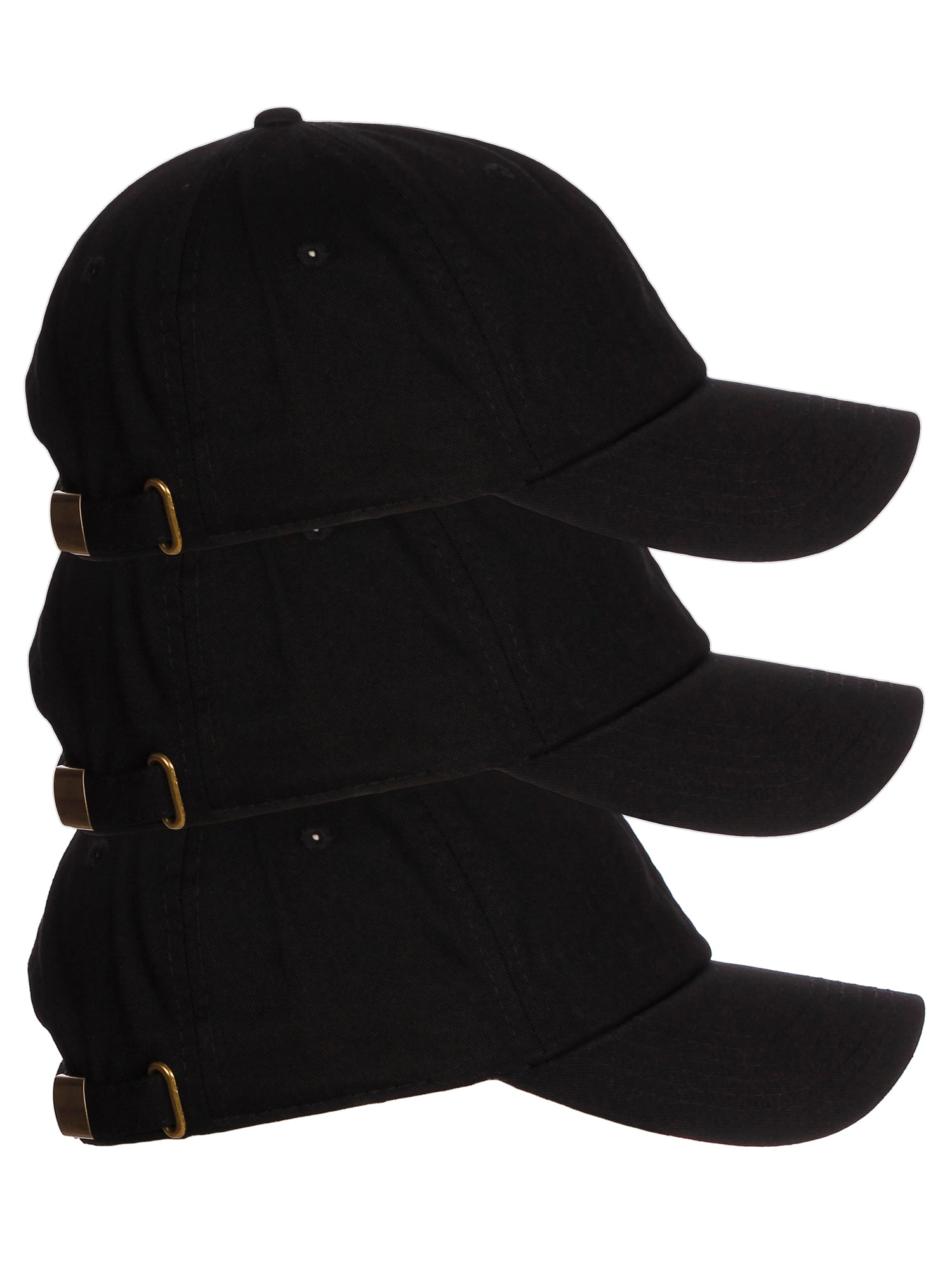 D&I Plain Dad Hat 100% Cotton Unstructured Hat Unisex Strap Cap - Black ...