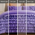 NTBED Twin Size Purple Ruffle Comforter Set, Shabby Chic Bedding for ...
