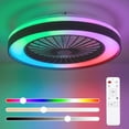 RJFKSN 20'' Low Profile Ceiling Fan with Lights and Remote, Flush Mount ...