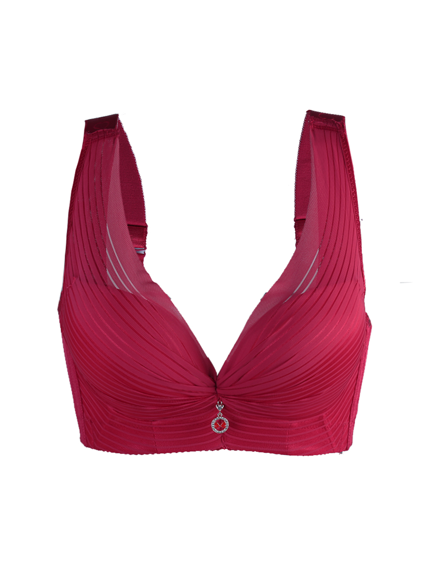 Allegra K Women's Ruched Front Plus Size Full Coverage Padded Cami Bra ...