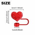 8 Pcs Glittering Heart Silicone Drink Straw Caps Reusable Toppers ...