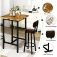 Recaceik 3 Piece Pub Dining Set, Modern Counter Height Kitchen Table, 2 ...