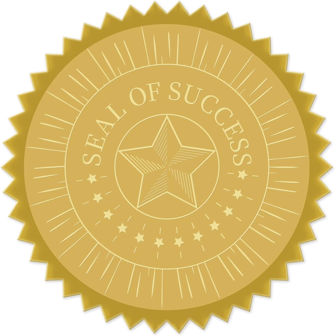 25Sheet Gold Foil Certificate Seals Seal of Success 2inch Round Self ...