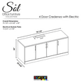 Sol Series Storage Credenza 4 Doors Closed Shelves Storage Cabinet ...