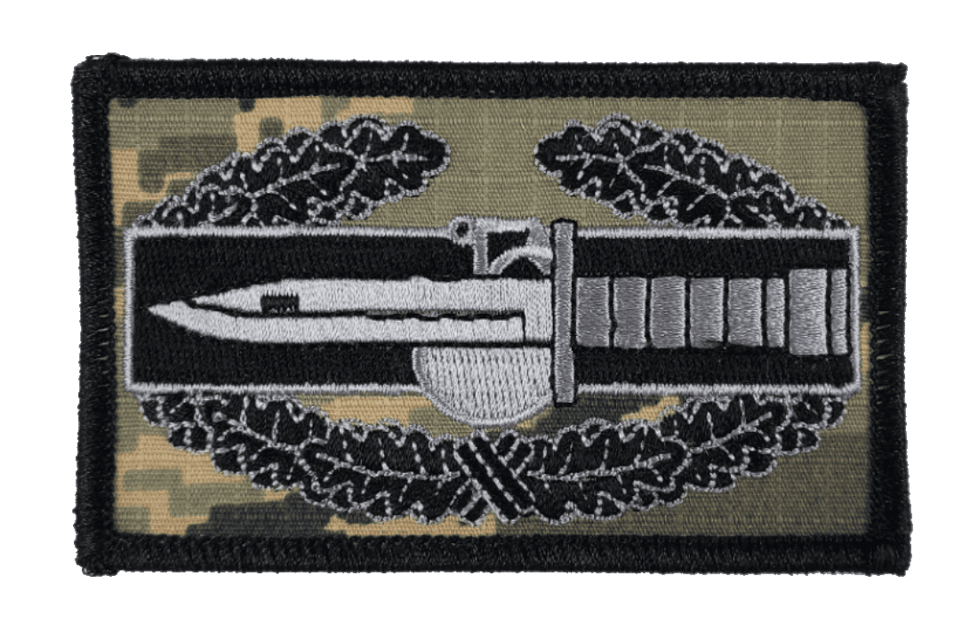 US ARMY COMBAT ACTION BADGE CAB PATCH OAK WREATH BAYONET GRENADE DESERT ...