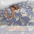 Cartoon Duvet Cover Set King Size, Dreamy Purple Cute Sleeping Elephant ...