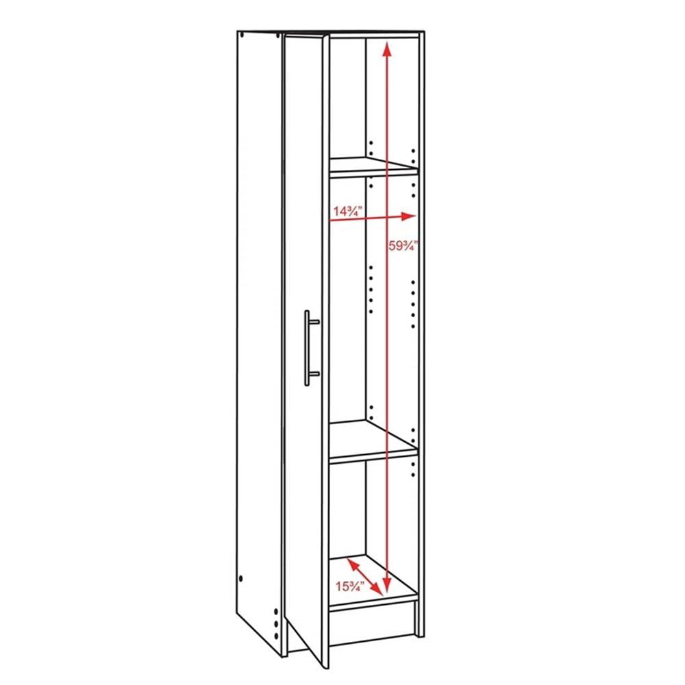 Hawthorne Collections 16 Mop and Brooms Utility Storage Cabinet with Tall Shelves in White for Cleaning Supplies Walmart