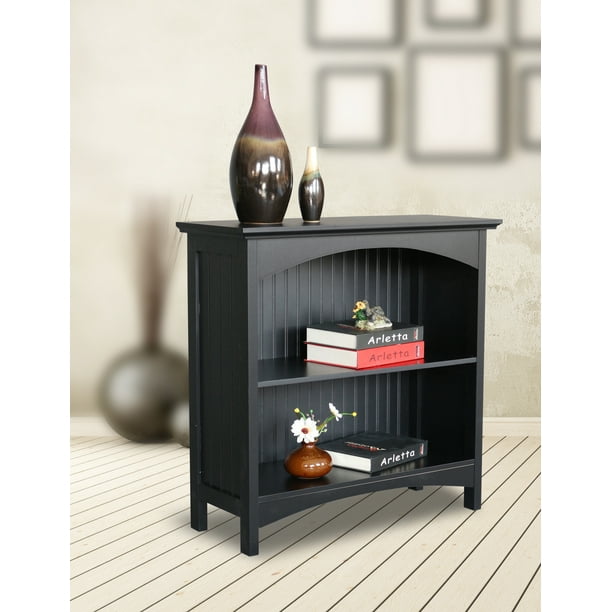 eHemco 2 Tier Storage Shelf Bookcase with 2 Arched Supports, 29 Inches ...