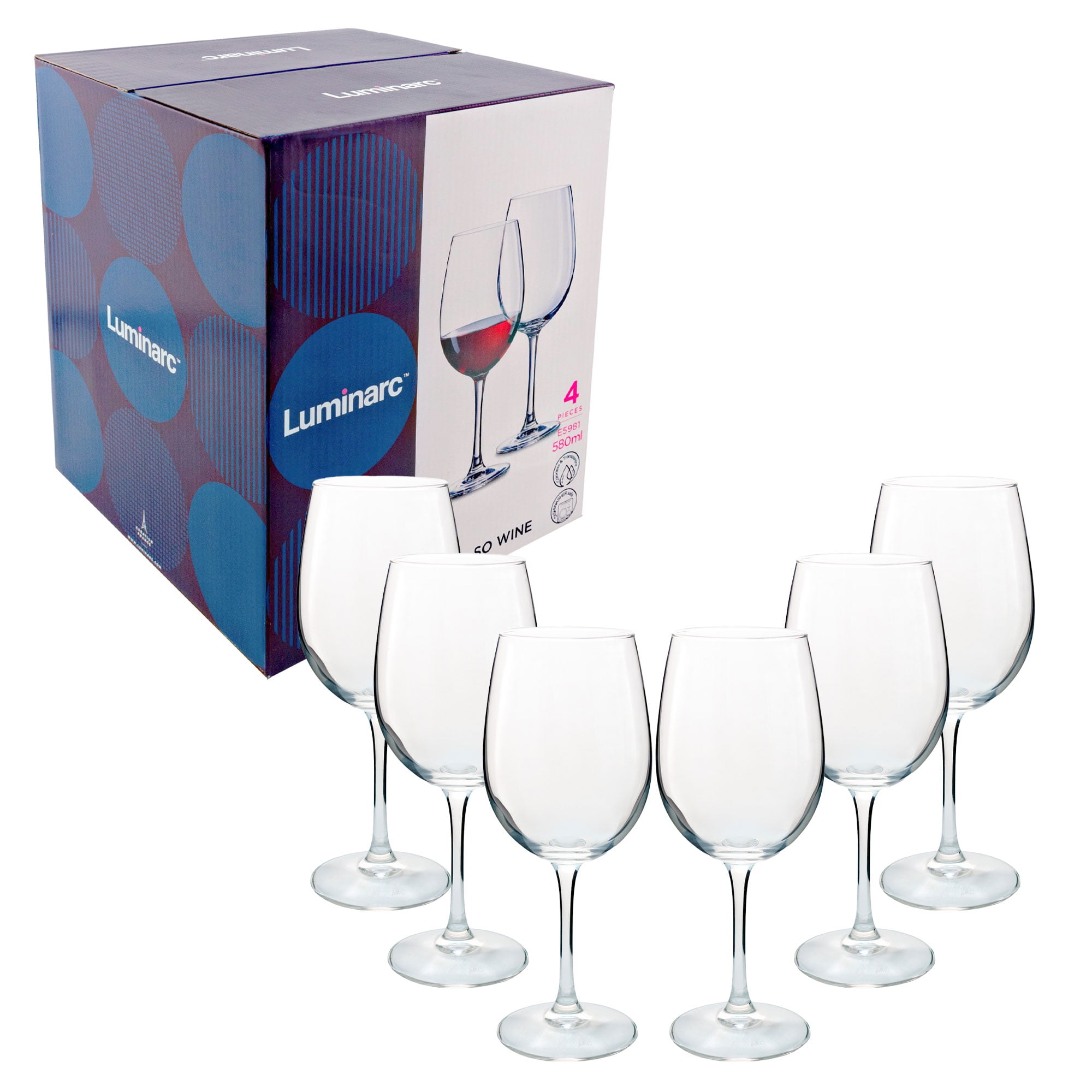 Set de 4 Copas para Vino Ambient 21 Colección So Wine 580 ml con Caja ...