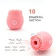 2 In 1 Clitoral Stimulator Thrusting G Spot Vibrator Rose Toy For Women