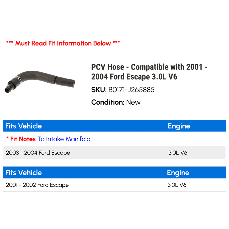 2001 Ford Escape Pcv Tube