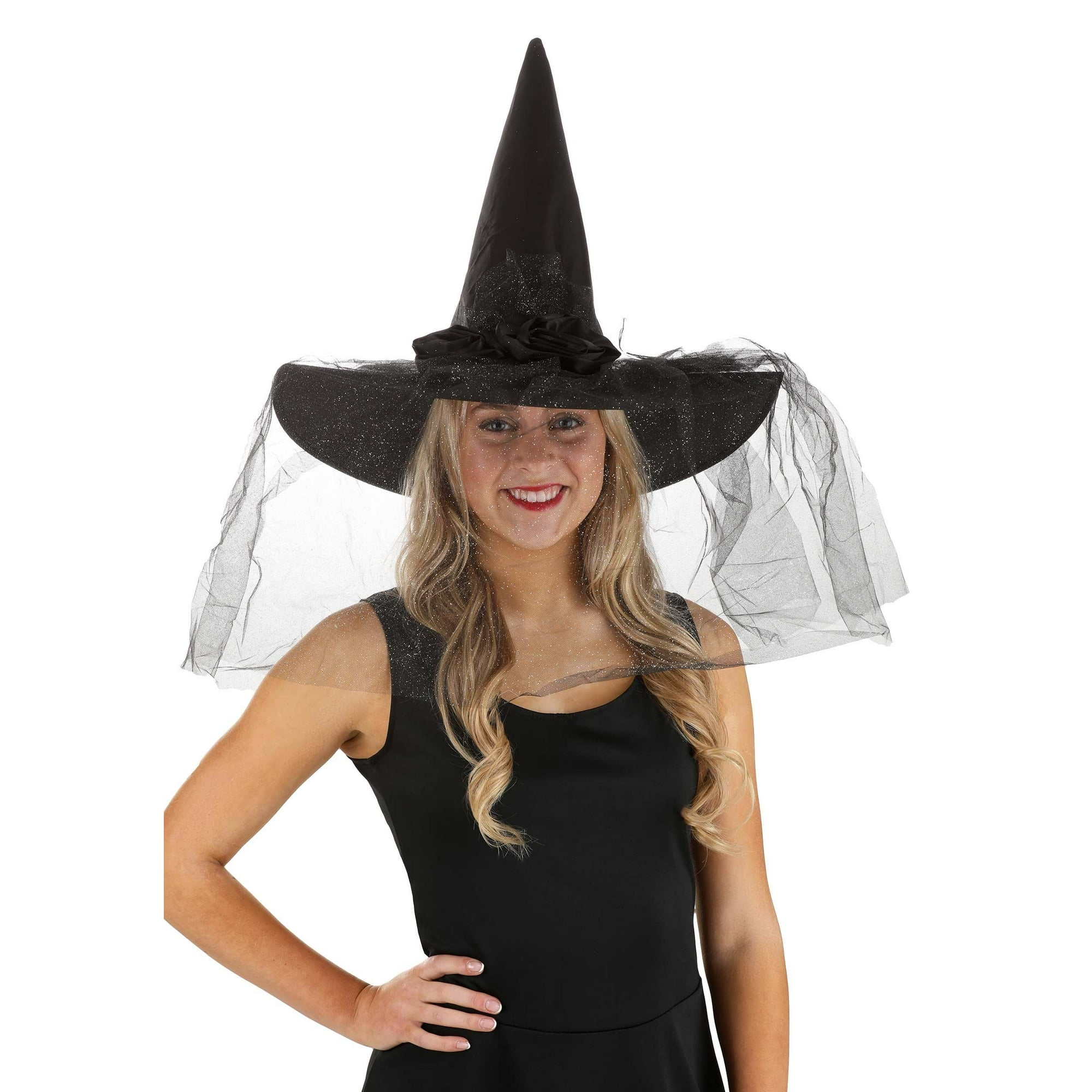 Click here for Fun Costumes Womens Sparkly Black Witch Hat Standa... prices