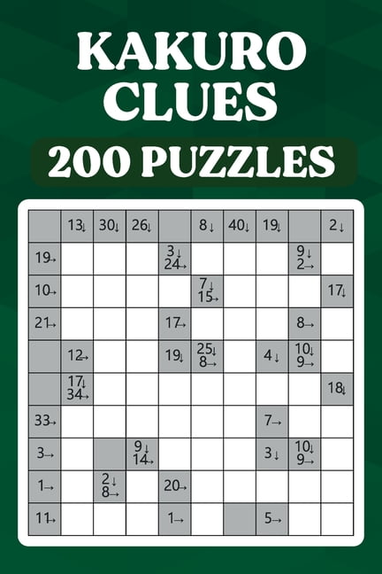 Kakuro Clues: Kakuro cross sums large print, puzzle number games, games ...