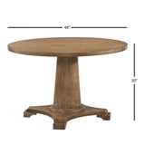 Acme Yotam Round Wooden Dining Table, Single Pedestal, Salvaged Oak ...