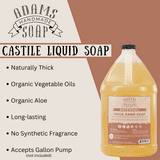 Patchouli Organic Castile Liquid Hand Soap 1 Gallon Refill Adams ...