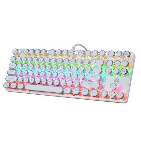 New Arrival Punk Mechanical Keyboard USB Wired Round Retro Keycap ...