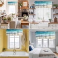 Blue Ocean Beach Waves Valance Curtains for Windows, Modern Art ...