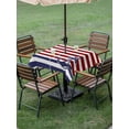 Blue Anchor Square Outdoor Tablecloth with Umbrella Hole Costal Red ...