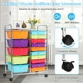 Costway 15 Drawer Rolling Storage Cart, Multicolor Organizer for Office ...