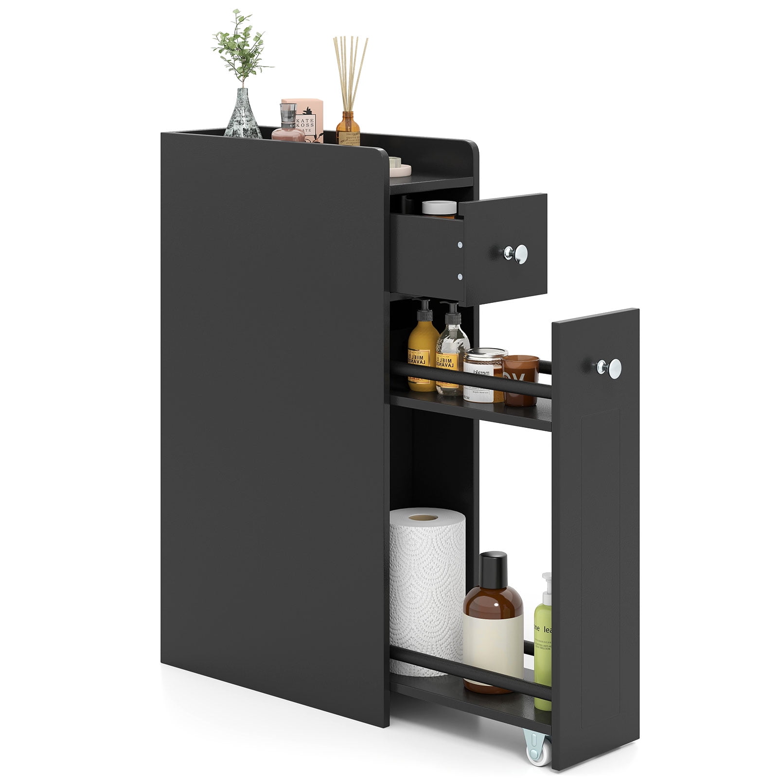 Click here for Gymax Small Bathroom Storage Cabinet 4-Tier Narrow... prices