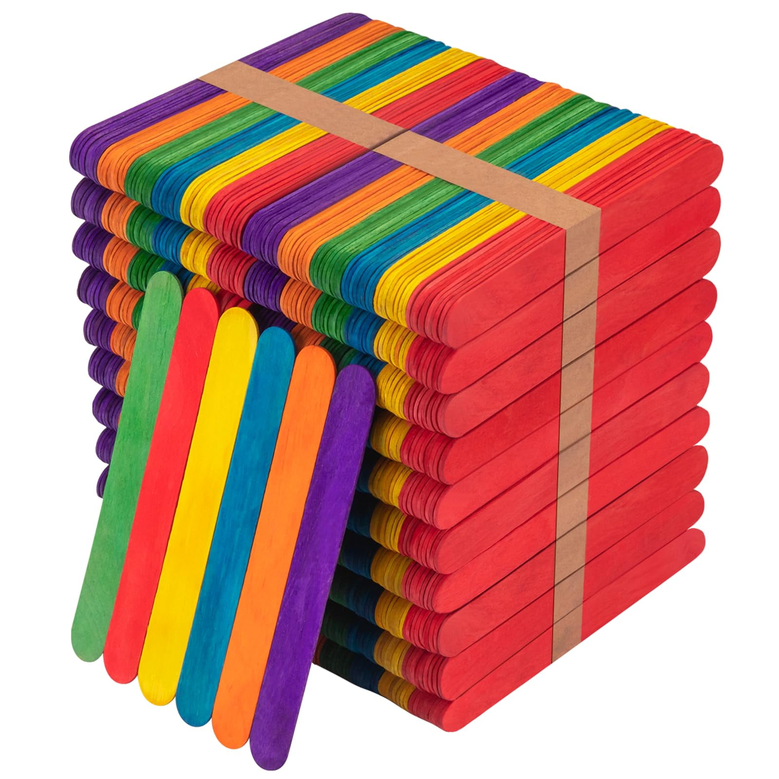 Paleta de madera con forma de arcoíris Craft Sticks WISYOK, 1000 ...
