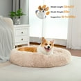 "PAWZ Road Large Doggie Bed, Calming Donut Anti-Anxiety Plush Pillow ...