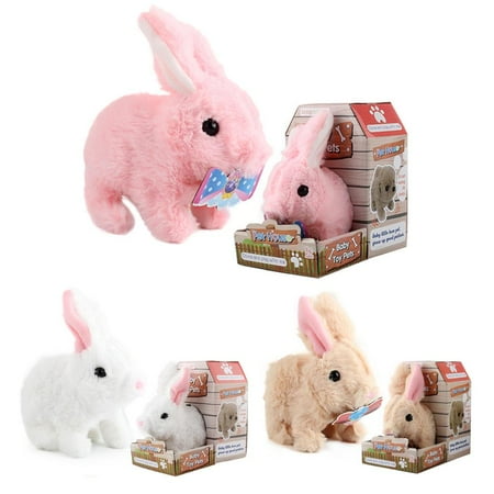 Bunny With Cute Scarf Accessories Battery Operated Hopping Rabbit ...