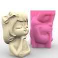 Bowknot Girl Concrete Silicone Mold Flowerpot Clay Cement Home Garden ...