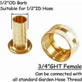 FJSHN-2PCS Solid Brass 1/2" Barb x 3/4"GHT Female Garden Hose End ...
