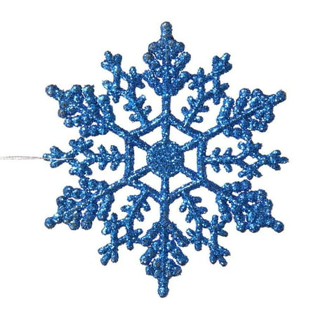 Plastic Glitter Snowflake, 4-Inch, Blue, 24 Per Box | Walmart Canada
