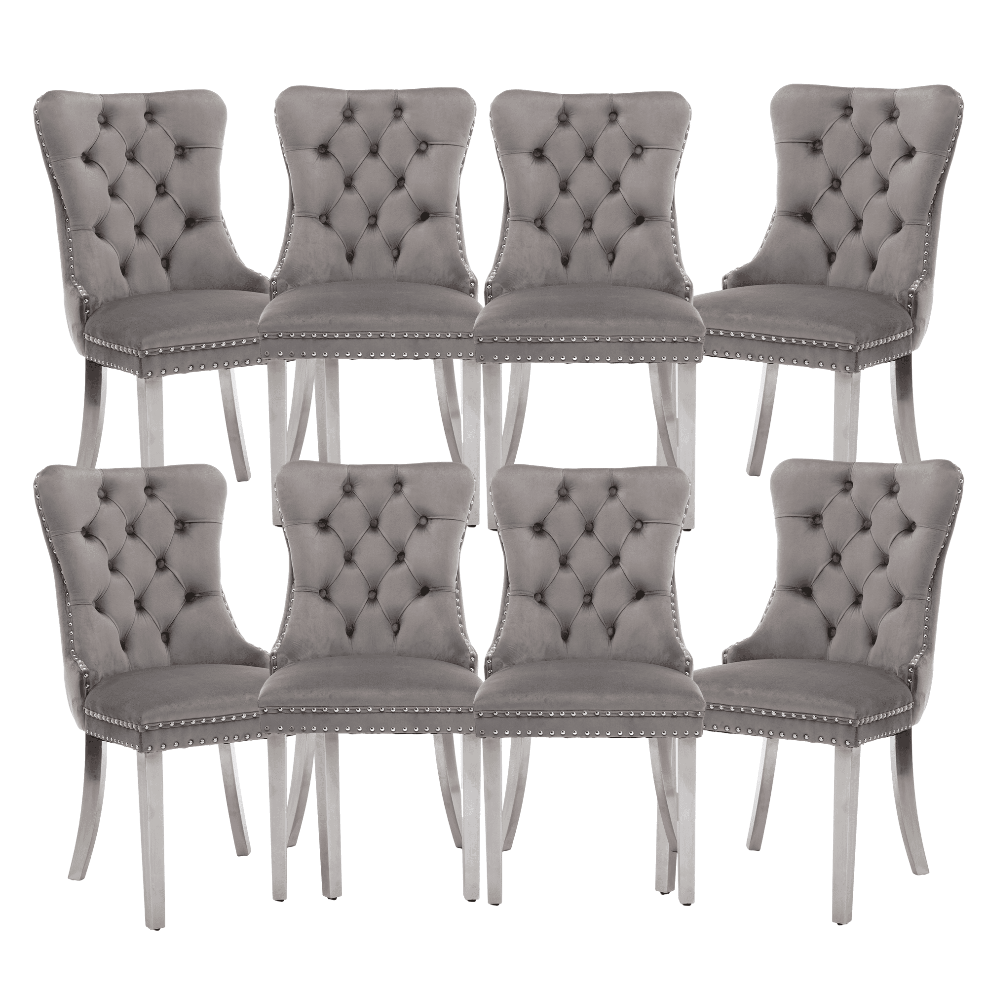 Dining Chairs, Accent Diner Chairs with Nailhead Trim and Back Ring ...