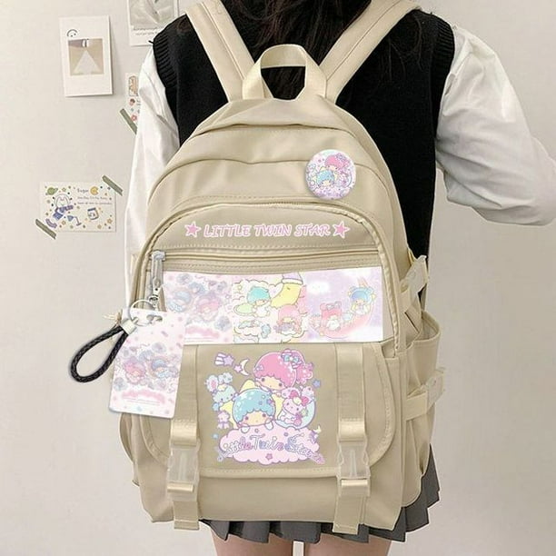 Kawaii Sanrio Backpack Little Twin Star Anime Book Bag Student Cartoon ...