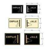 Signs ByLITA Classic Horizontal Empuje Jale Self-Adhesive Door Sign for ...