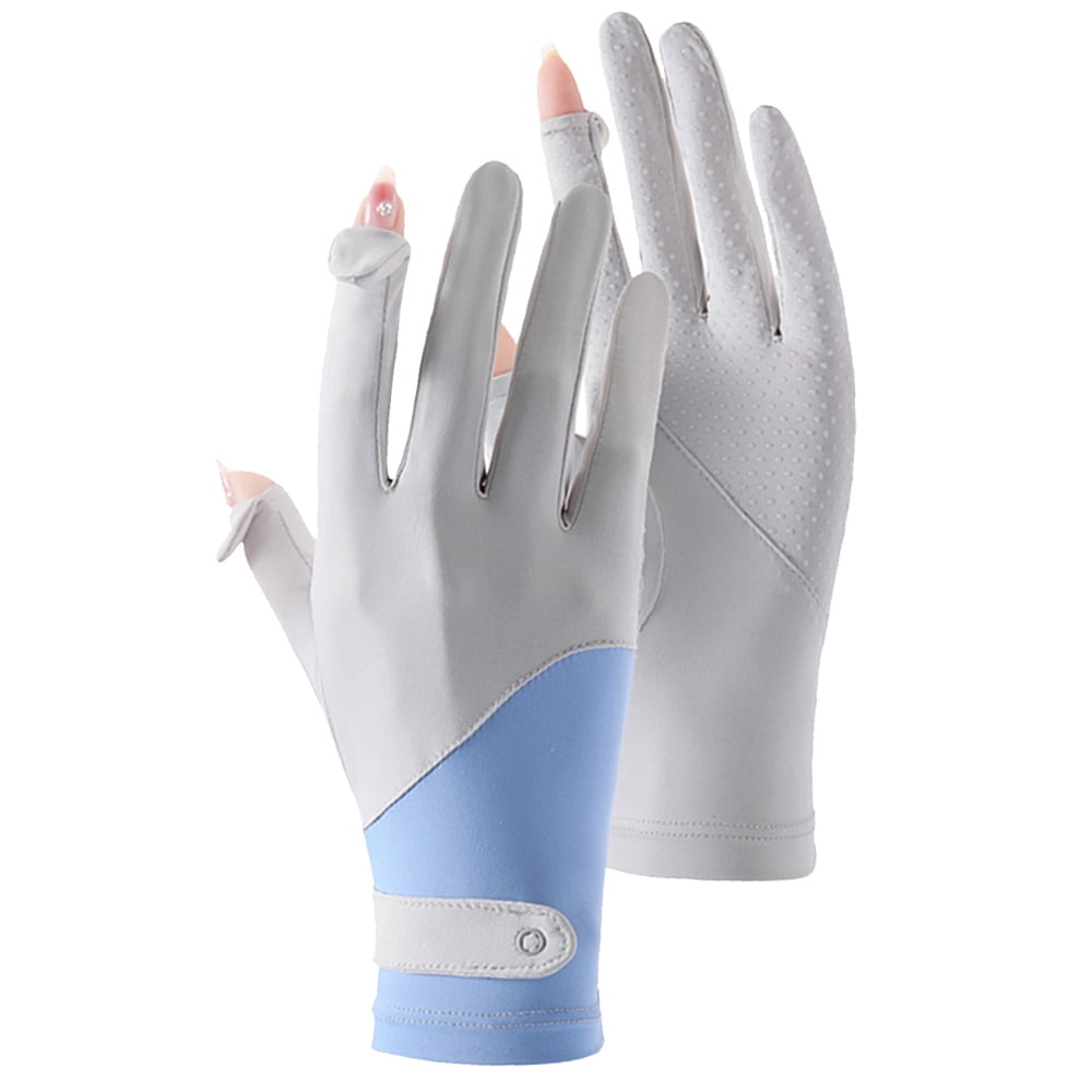 2 Pairs Fingerless Sunblock Gloves Summer Gloves Protection Driving ...