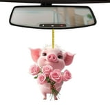 HZLXW Piggy Pendant Cute Swinging Pig Rearview Mirror Pendant, Acrylic ...