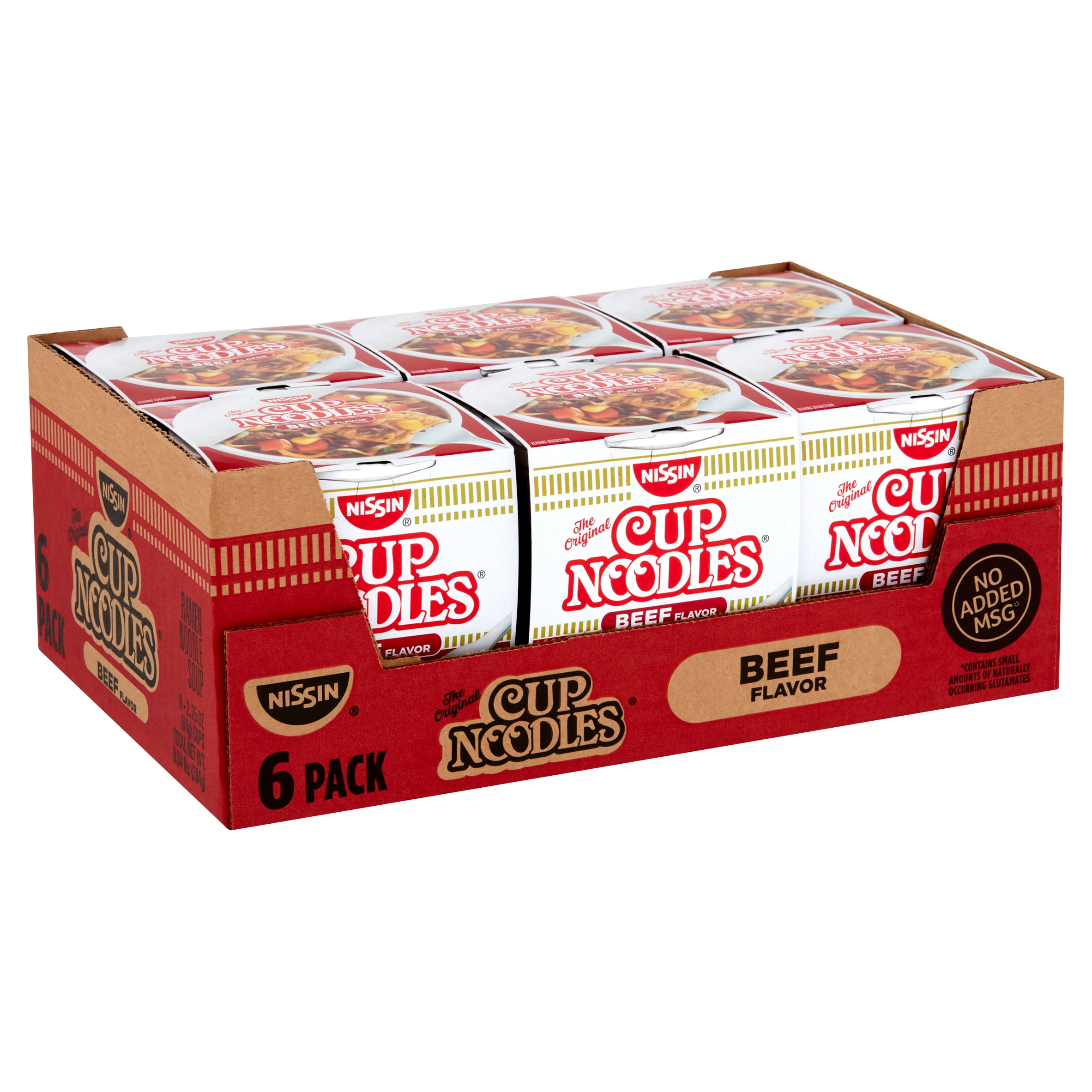 (6 Pack) Nissin Beef Flavor The Original Cup Noodles, 2.25 Oz - Walmart.com
