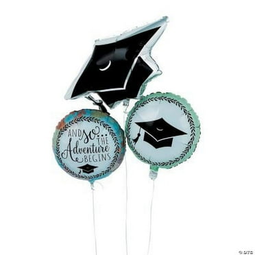 Black White and Gold Sign Shaped Graduation 32" Mylar Balloon, Party ...